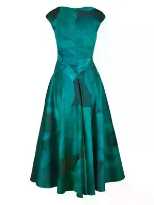 Talbot Runhof Jacquard Draped Dress