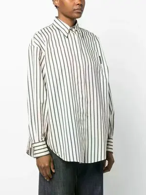 Brunello Cucinelli Monili-bead Striped Blouse