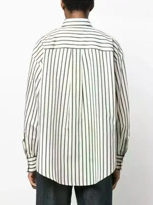 Brunello Cucinelli Monili-bead Striped Blouse