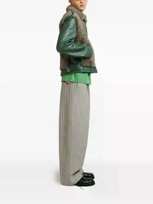 Marni Leather Contrast-shearling Jacket