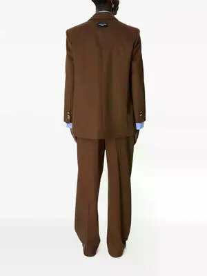 MARINE SERRE Wool Boxy Blazer - Brown