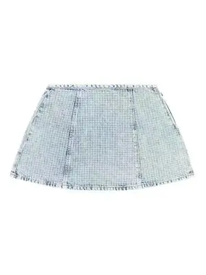 DIESEL® Houndstooth Pattern Embellished A-line Mini Skirt