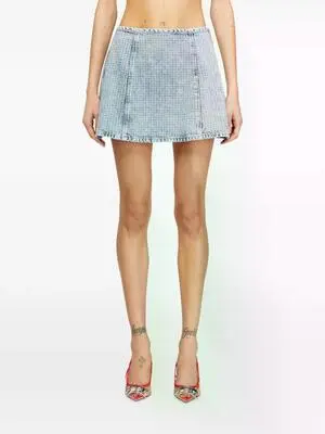 DIESEL® Houndstooth Pattern Embellished A-line Mini Skirt