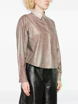 FORTE_FORTE Snakeskin-print Long-sleeve Shirt