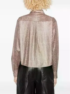 FORTE_FORTE Snakeskin-print Long-sleeve Shirt