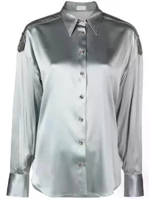 Brunello Cucinelli Embellished Epaulettes Button-up Shirt