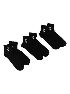 On Logo-print Ankle Socks - Black