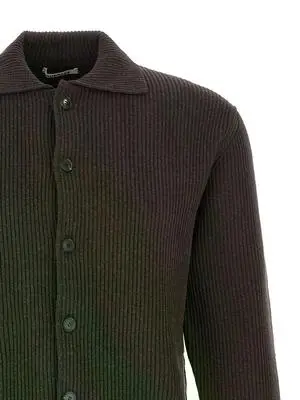 Auralee Ribbed Point-collar Cardigan