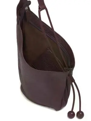 Marni Leather Shoulder Bag With Drawstring And Baubles