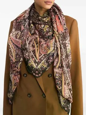 Etro Paisley-print Scarf - Brown