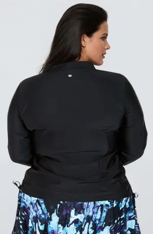 CALYPSA Half-zip Nora Swim Top - Black