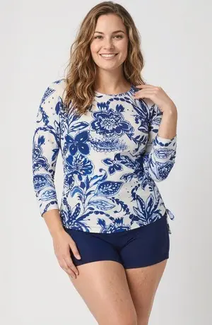 CALYPSA Margaux Swim Top - Blue Riveira