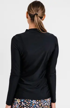 CALYPSA Half-zip Nora Swim Top - Black