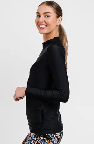 CALYPSA Half-zip Nora Swim Top - Black