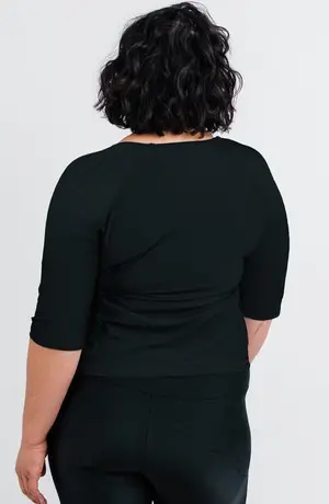 CALYPSA Loose Fit Margaux Swim Top - Black