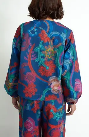 FLORENCIA DAVALOS Coco Jacket - Blue Embroidery Vine