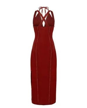 HAVELI Kavya Cotton Midi Dress - Rust