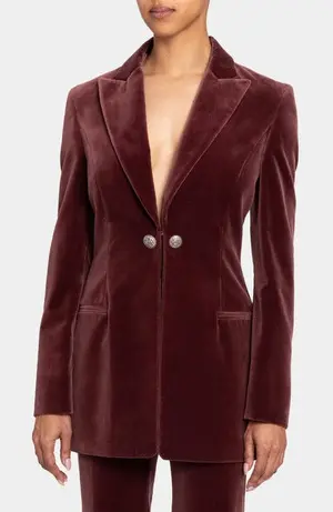 Santorelli Milli Long Velvet Jacket