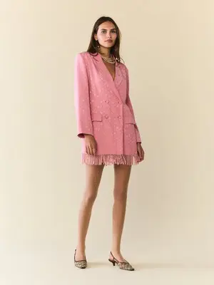 EDDY Alex Double-breasted Blazer Dress - Raspberry