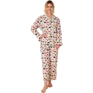 THE CAT'S PAJAMAS Poplin Pajama Set - Sushi White