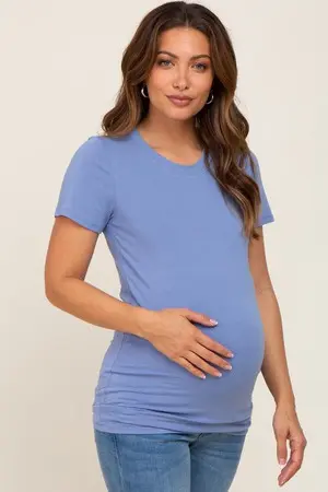 PINKBLUSH Basic Crew Neck Tee - Blue