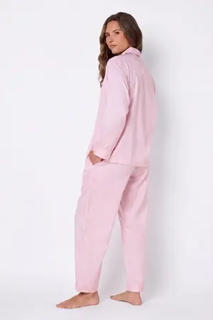 THE CAT'S PAJAMAS Classic Solid Pima Cotton Pajama Set - Pink