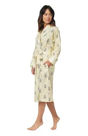 THE CAT'S PAJAMAS Luxe Pima Shawl Collar Robe - Queen Bee Honey