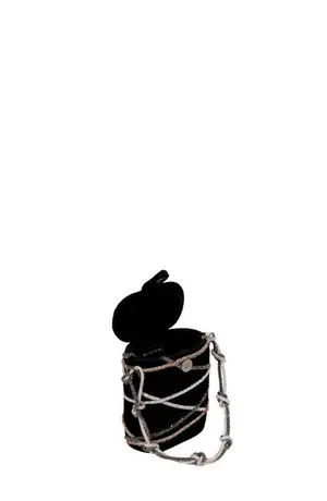 SIMITRI Mini Bucket Bag With Crystal Braids - Black