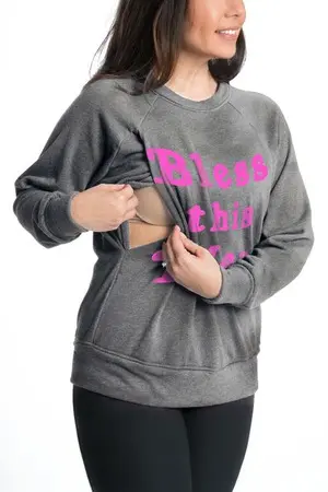 BUN MATERNITY NURSING APPAREL Relaxed Fit Nursing Sweatshirt