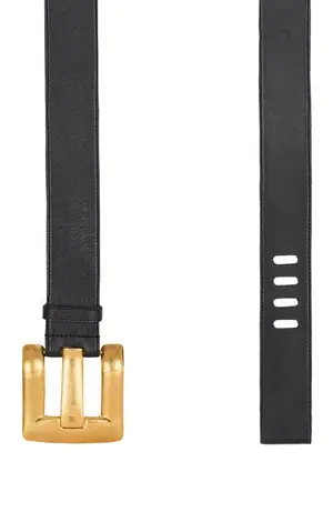 Balmain Large Anthem Calfskin Leather Belt - Black