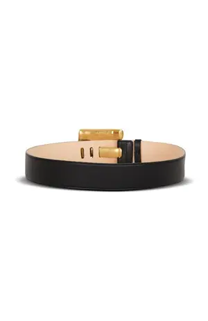 Balmain Large Anthem Calfskin Leather Belt - Black