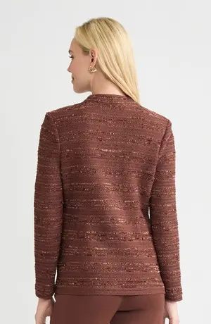 Misook Tailored Tonal Ribbon Knit Jacket