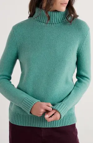 SEASALT CORNWALL Braque Turtleneck Wool-blend Sweater - Knit Melange Sardine