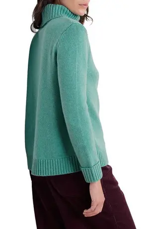 SEASALT CORNWALL Braque Turtleneck Wool-blend Sweater - Knit Melange Sardine