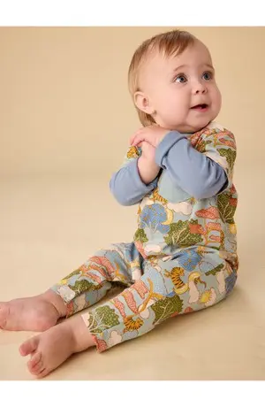 TEA COLLECTION Layered Printed Baby Romper - Sun & Moon Folktale