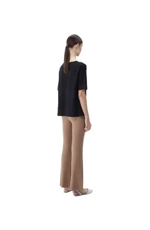Gobi Cashmere Box-cut Cotton Silk Cashmere Blend T-shirt - Black