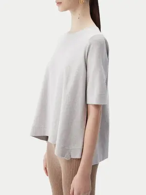 Gobi Cashmere Box-cut Cotton Silk Cashmere Blend T-shirt - Wind Chime