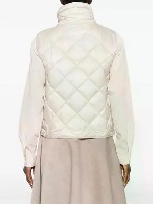 Max Mara Diamond-quilted Gilet - Neutrals