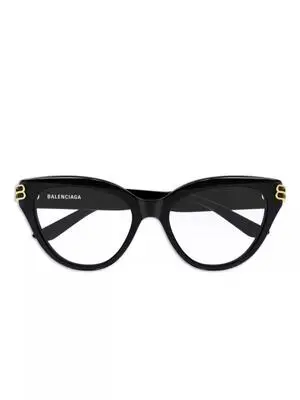 Balenciaga Logo Cat-eye Glasses - Black