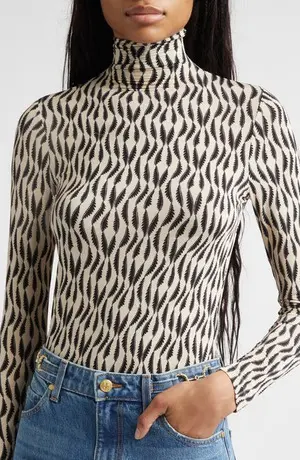 Ulla Johnson Aurelia Funnel Neck Jersey Top