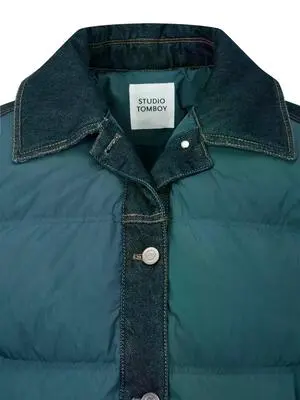 STUDIO TOMBOY Denim-trim Puffer Jacket - Blue