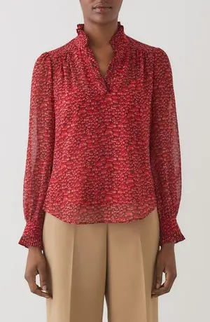 LK BENNETT Suzette Pleat Top