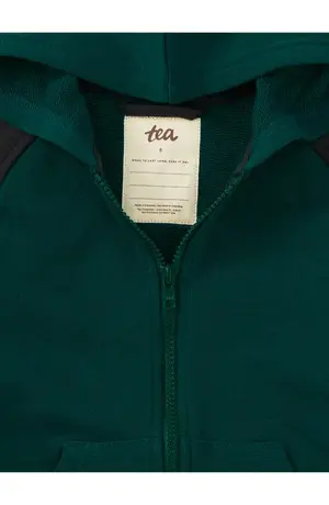TEA COLLECTION Colorblock Zip-up Hoodie - Jade