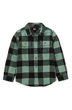 TEA COLLECTION Flannel Button Up Shirt - Forest Plaid