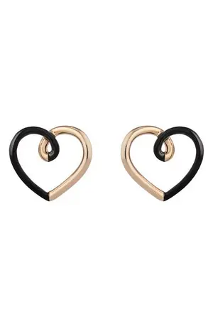 Bea Bongiasca Two-tone Heart Earrings - Black