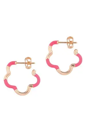 Bea Bongiasca B Mini Two-tone Flower Hoop Earrings - Hot Pink