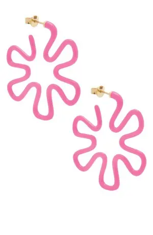 Bea Bongiasca B Mini Two-tone Flower Hoop Earrings - Pink