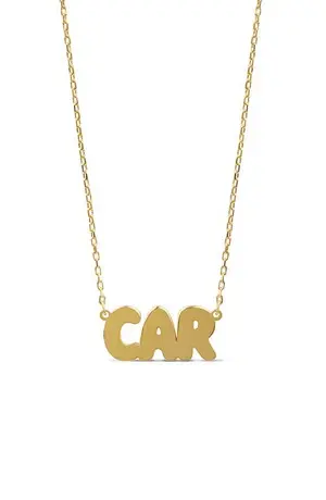SHYMI Bubble Letter Script Pendant Necklace - Gold