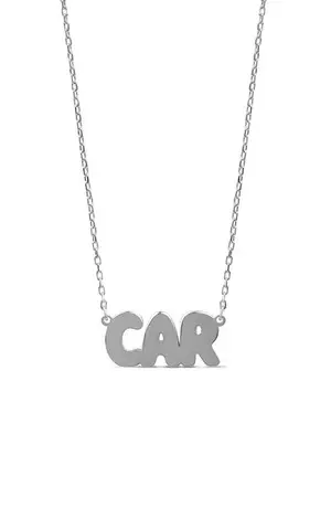SHYMI Bubble Letter Script Pendant Necklace - Silver