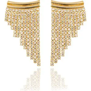 MACRAE & CO. Izzy Pavé Fringe Earrings - Gold